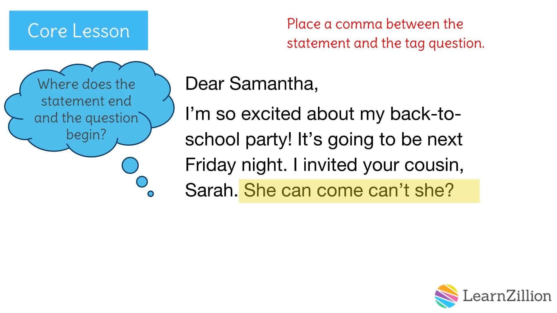 Using Commas to Set Off Tag Questions - Kidzovo