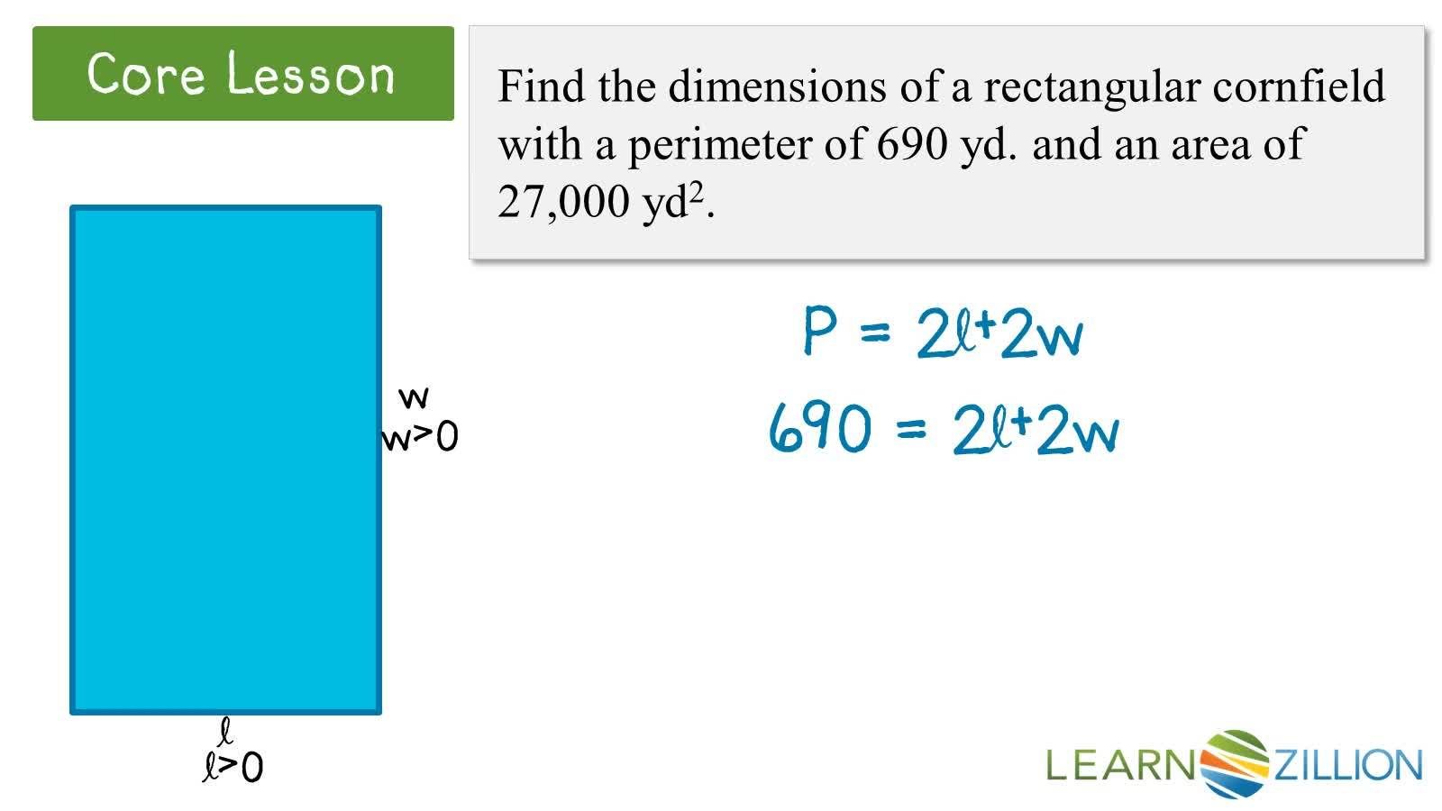 Solving Systems of Non-Linear Equations Using Perimeter and Area ...