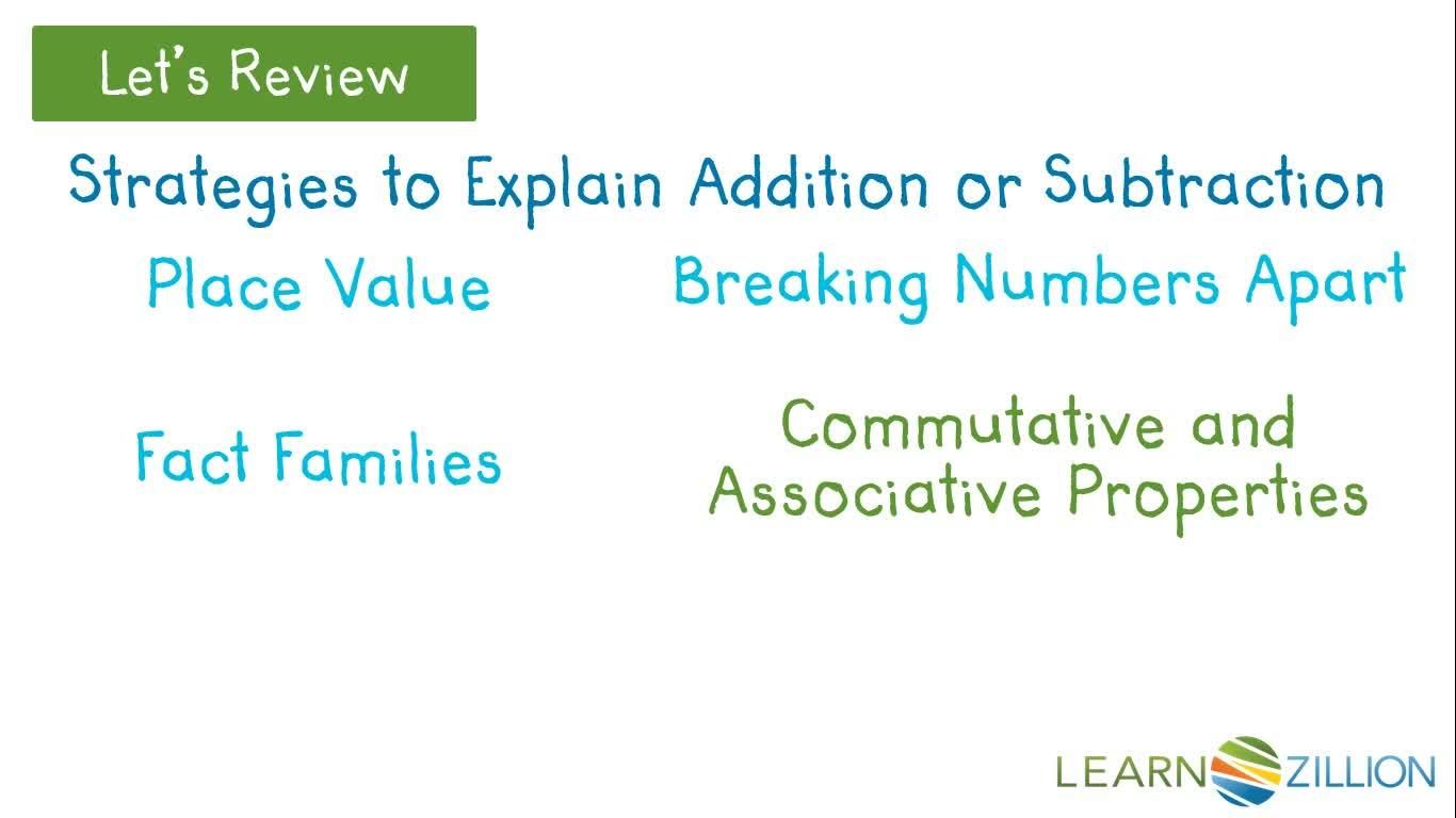 Choosing Strategies for Explaining Addition and Subtraction - Kidzovo