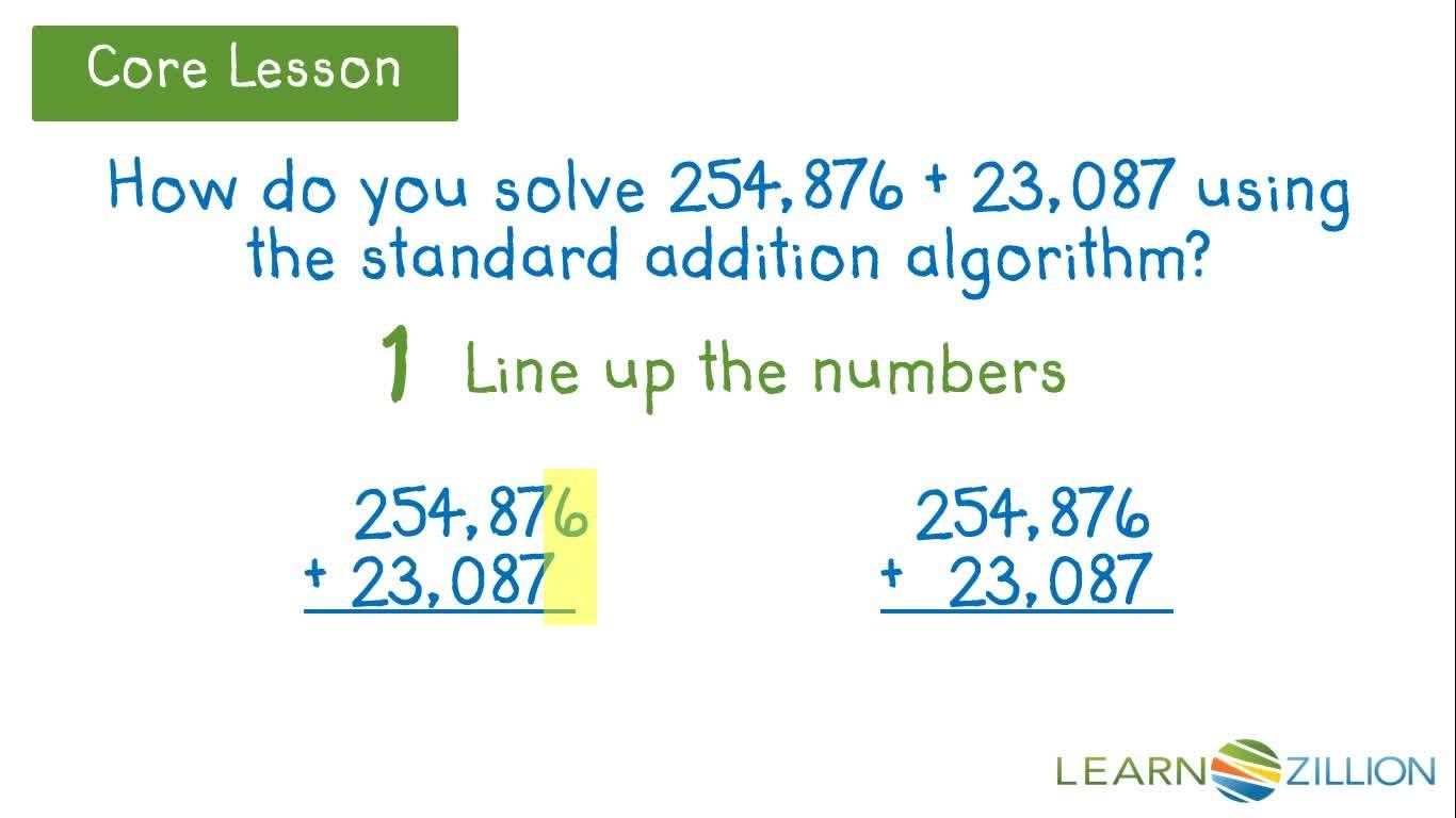 Efficiently Adding Large Numbers Using the Standard Addition Algorithm ...