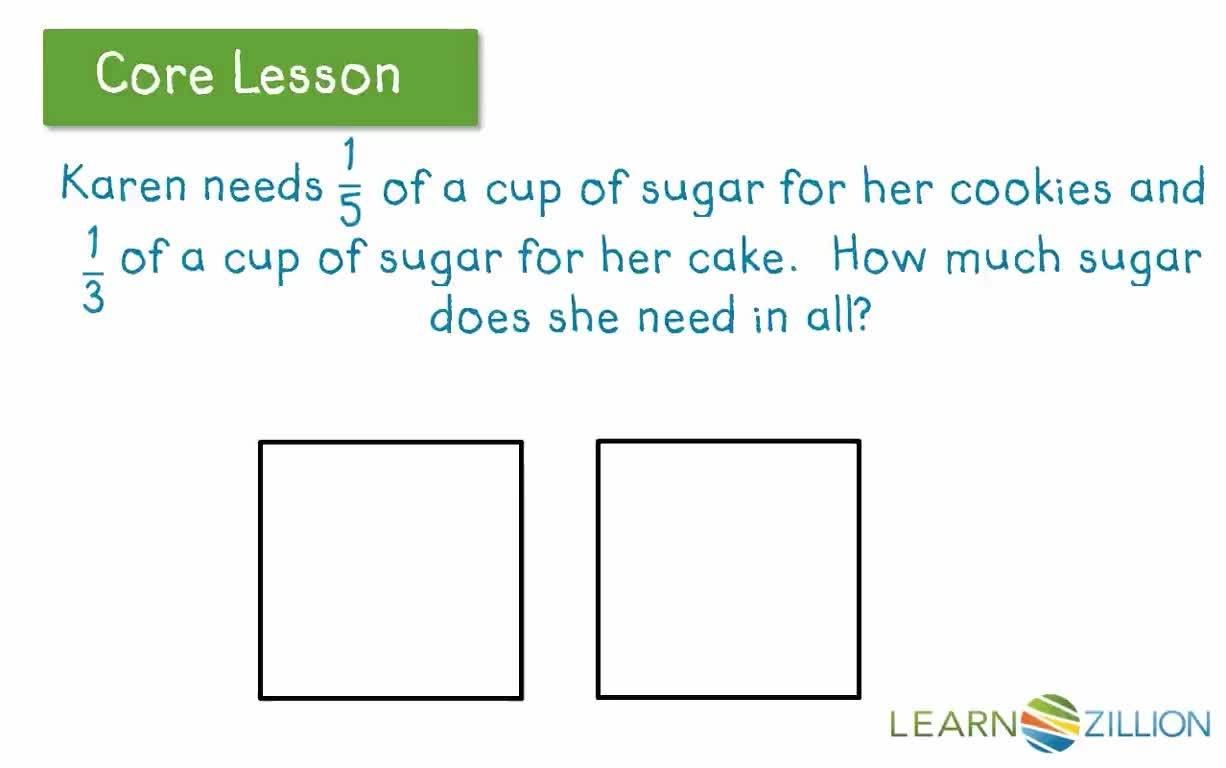 Solving Word Problems Involving Addition of Fractions with Unlike ...