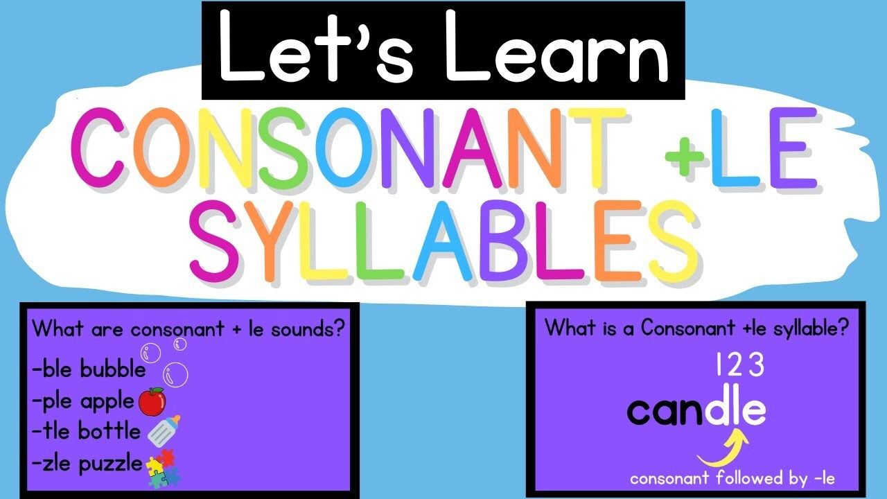 Consonant + le Syllables {Syllable Types} - Kidzovo